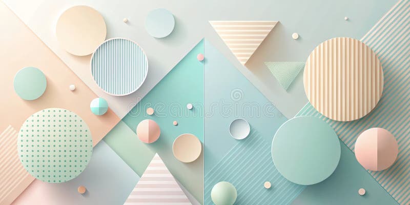 Abstract Pastel Geometric Shapes Background Design Featuring Circles ...