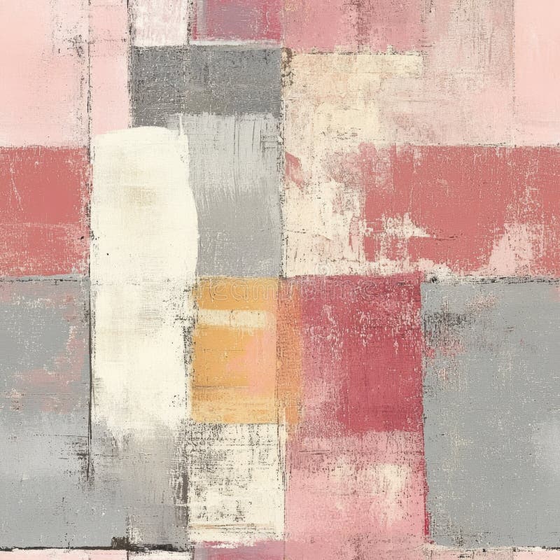 Abstract Pastel Geometry: Modern Textured Art with Soft Pink, Gray and ...