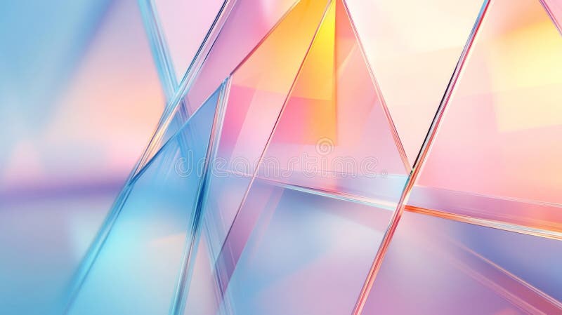 Abstract Pastel Glass Geometric Shapes Design Stock Illustration ...