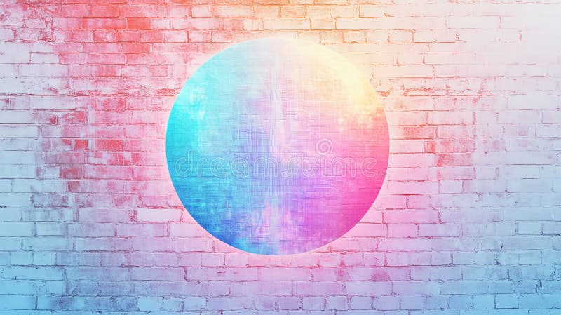 Abstract Pastel Gradient Circle on Brick Wall Stock Photo - Image of ...