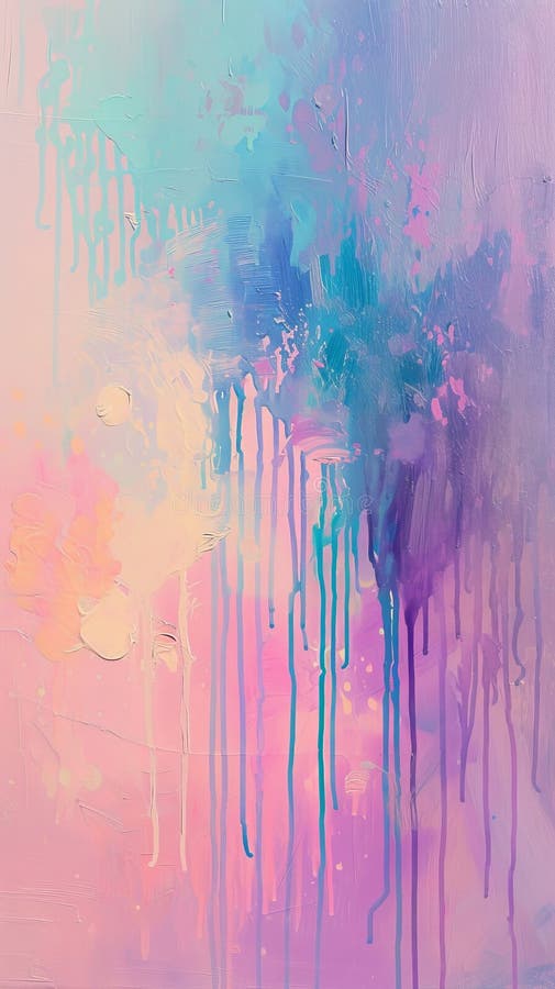 Abstract Pastel Gradient Painting with Drip Effect Stock Photo - Image ...