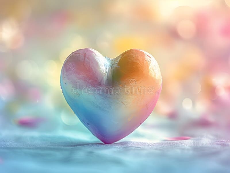 Abstract Pastel Heart Gradient in Soft Dreamy Blur Effect for Digital ...