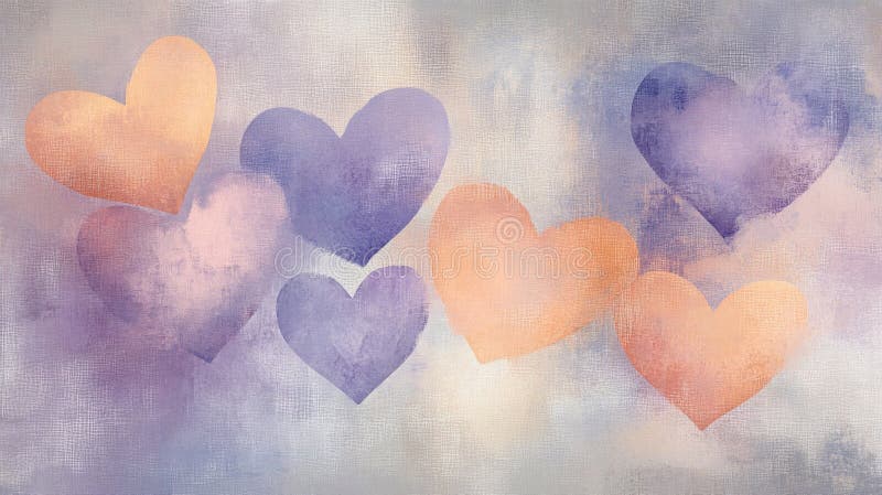 Abstract Pastel Hearts Romantic Design Stock Illustration ...
