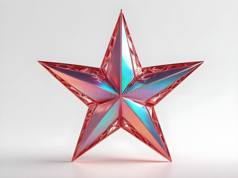 Abstract a Pastel Holographic Christmas Star Isolated Stock ...