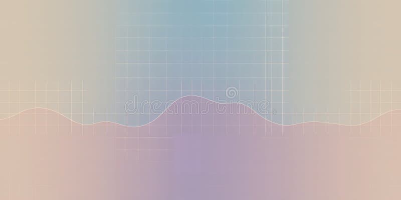 Abstract Pastel Landscape with White Grid Lines and Subtle Mountain ...