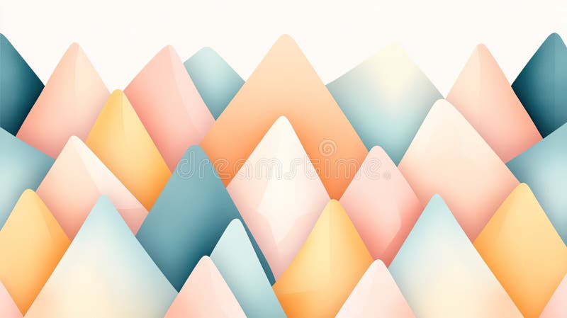 Pastel Geometric Mountainscape Stock Illustration - Illustration of ...