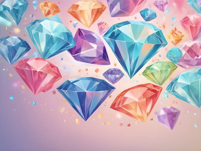 Abstract Pastel Multicolored Diamond Brilliant Festive Gentle ...
