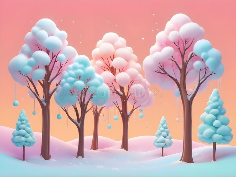 Abstract Pastel Neon Winter Creative Sweet Composition Concept. Caramel ...