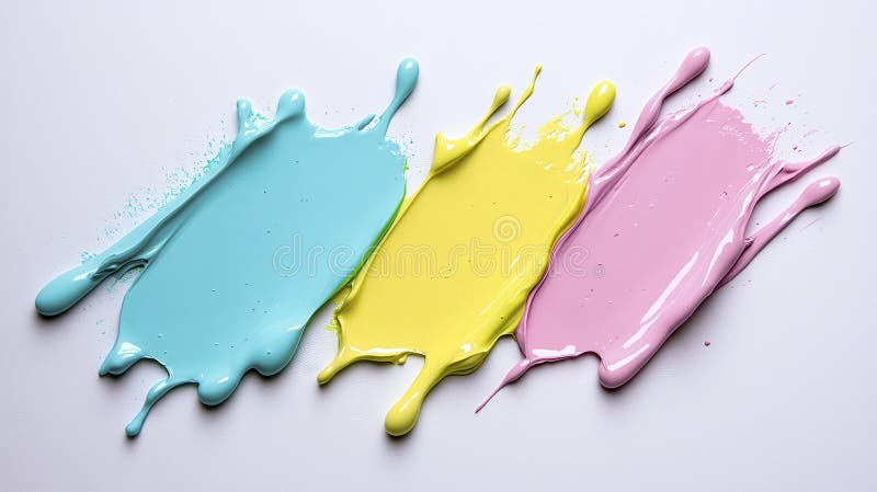 Abstract Pastel Paint Splatter on White Background Stock Illustration ...