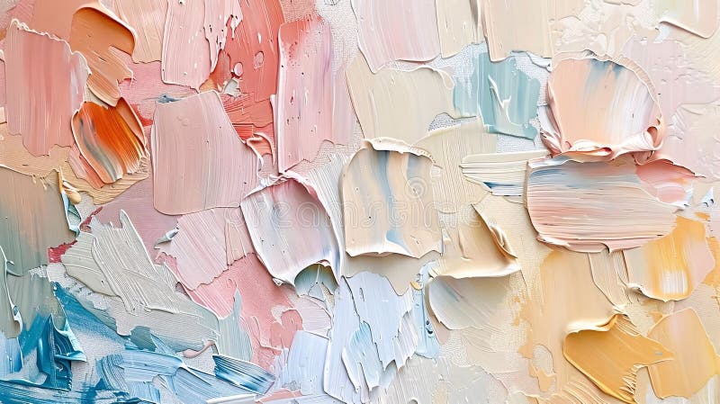 Abstract Pastel Paint Strokes on Canvas: Delicate Texture in a Subtle ...
