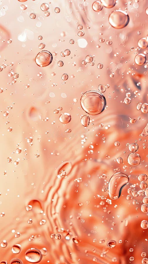 Abstract Pastel Peach Background with Transparent Water and Delicate ...