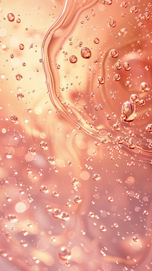 Abstract Pastel Peach Background with Transparent Water and Delicate ...