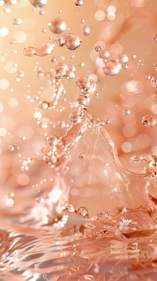 Abstract Pastel Peach Background with Transparent Water and Delicate ...