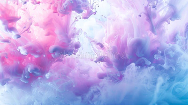 Abstract Pastel Pink and Blue Ink Diffusion in Water Stock Illustration ...
