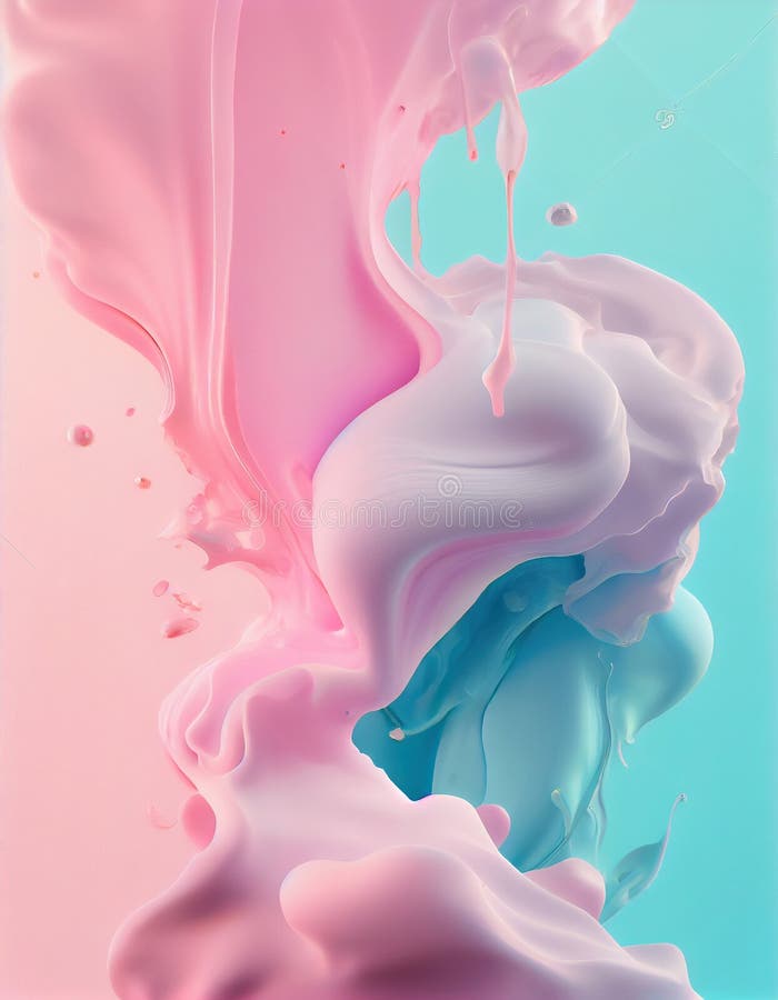 Abstract Pastel Pink Color Paint with Pastel Blue Background, Created ...