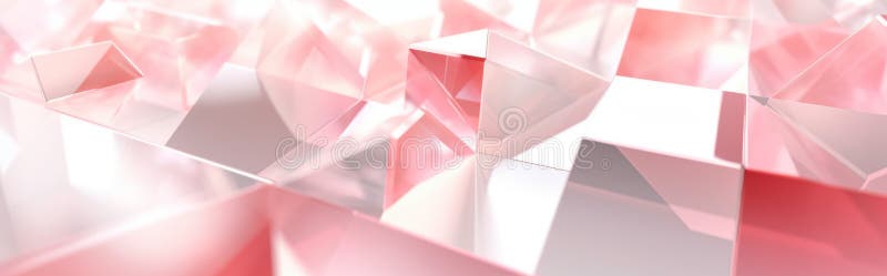 Abstract Pastel Pink Geometric Shapes with White Sphere and Blocks ...