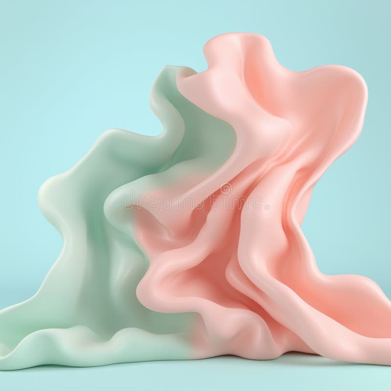 Abstract Pastel Pink and Mint Green Fluid Shapes, 3d Render Stock ... Abstract Pastel Pink and Mint Green Fluid Shapes, 3d Render Stock ...