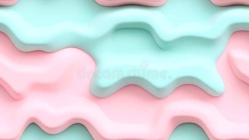 Abstract Pastel Pink and Mint Green Wave Background Stock Illustration ...