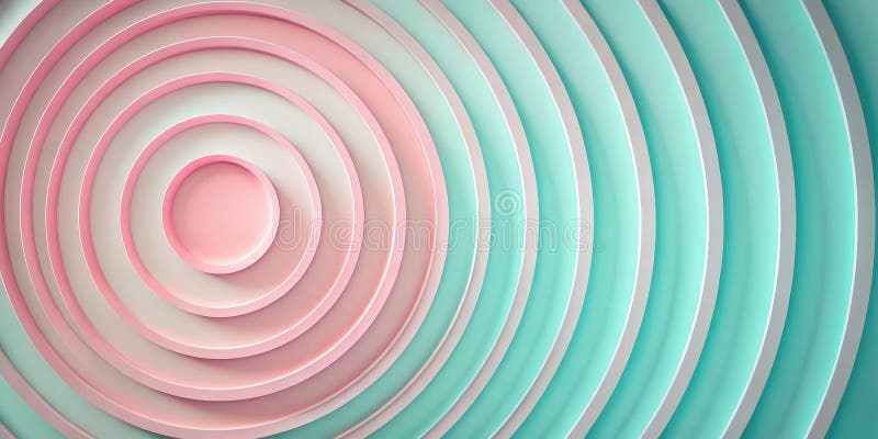 Abstract Pastel Pink and Teal Concentric Circles Background Design ...