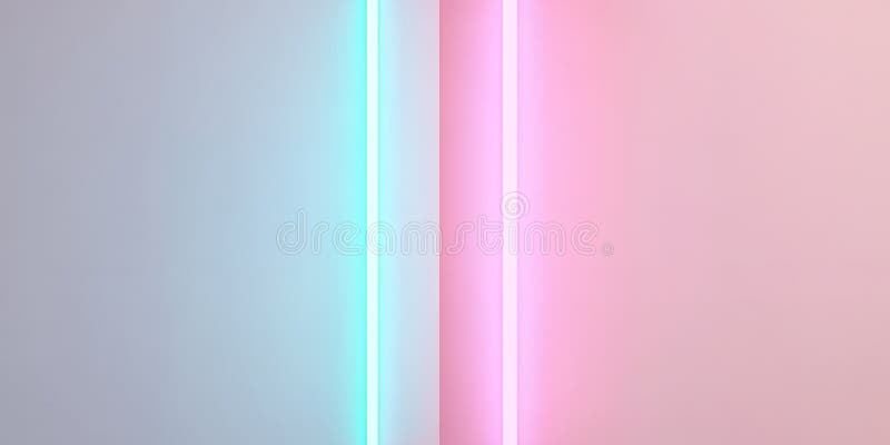 Abstract Pastel Pink and Teal Neon Lights on Wall Background Stock ...