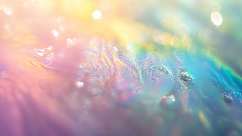 Abstract Pastel Rainbow Background with Glistening Water Drops Stock ...