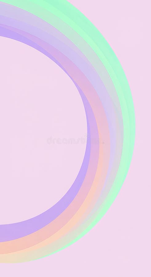 Abstract Pastel Rainbow Curve on Soft Pink Background for Modern Design ...