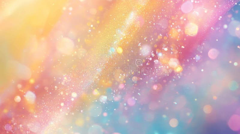 Abstract Pastel Rainbow Glitter Background with Bokeh Lights Stock ...