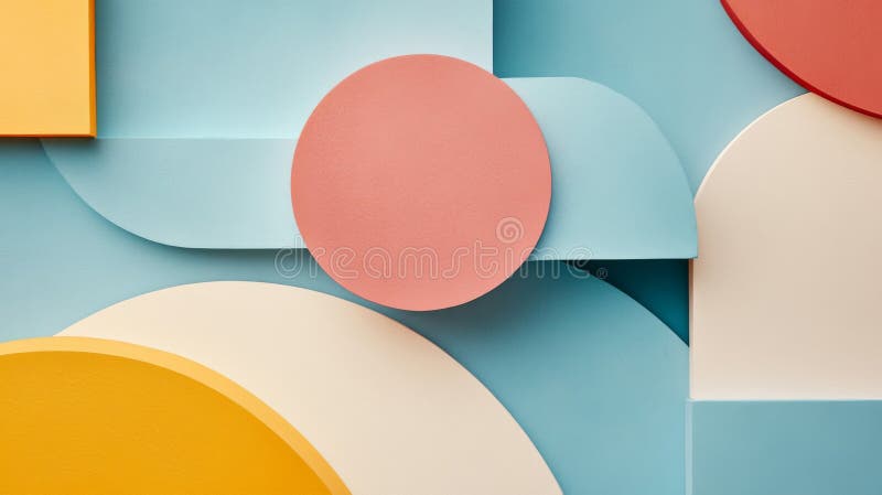 Abstract Pastel Shapes Geometric Color Design Stock Illustration ...