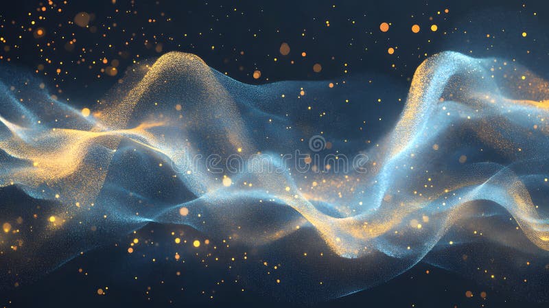 Abstract Blue Gold Glitter Wave Background Luxury Sparkle Texture AI ...
