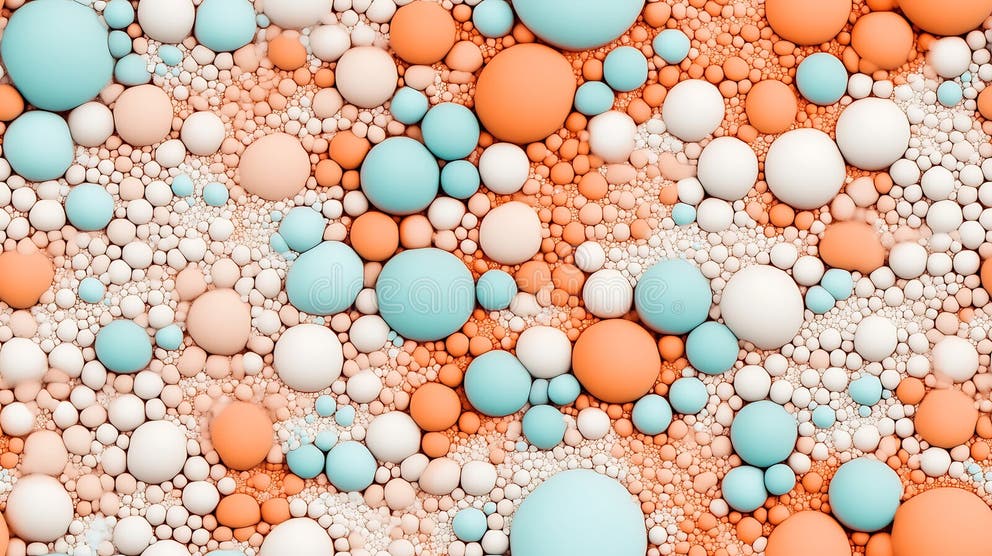 Abstract Pastel Sphere Background Texture. Cream, Peach, Aqua Spheres ...