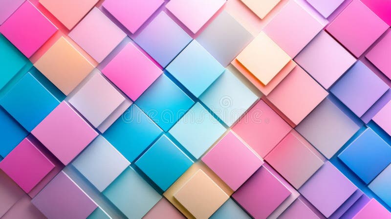 Abstract Pastel Squares Design Pattern Background Stock Illustration ...