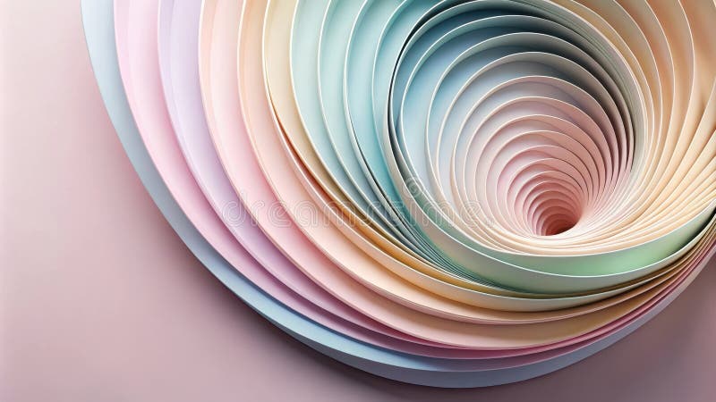 Abstract Pastel Swirl a Colorful, Layered Composition of Concentric ...