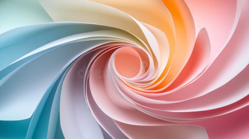 Abstract Pastel Swirl of Colorful Paper Textures Stock Illustration ...