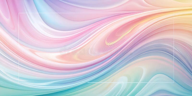Abstract Pastel Swirls with a Blank Rectangular Space for Text or ...