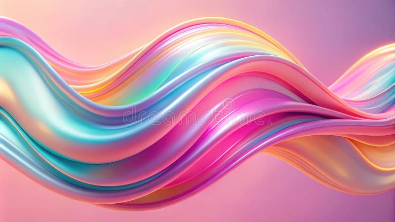 Abstract Pastel Swirls a Colorful Wave of Smooth, Shiny, and Iridescent ...