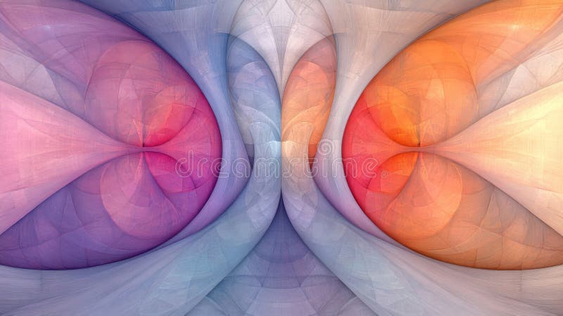 Abstract Pastel Swirls Create a Symmetrical Design Stock Illustration ...