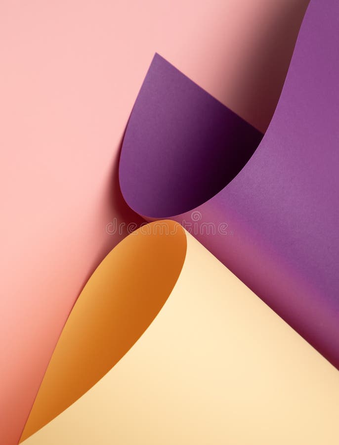 Abstract Pastel Three Tone Background with Dynamic Curved Shapes. Stock ...