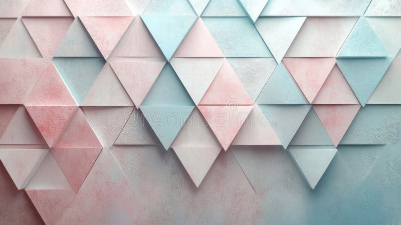 Abstract Pastel Triangle Geometric Wall Design Stock Illustration ...