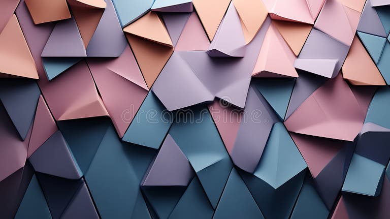 Abstract Pastel Triangle Geometric Wall Design Stock Photo - Image of ...
