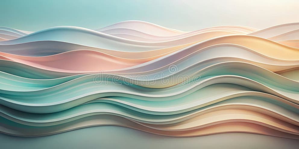 Abstract Pastel Wave Background Design Featuring Soft Curving Lines and ...