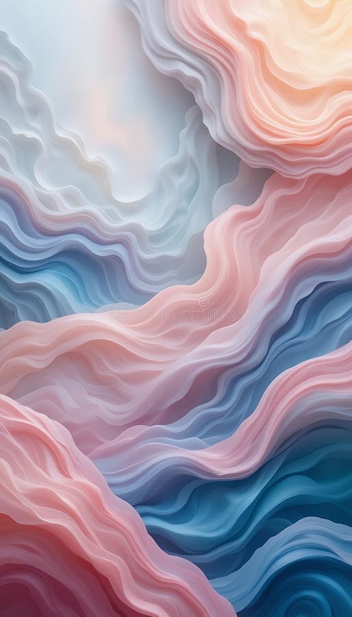 Abstract Pastel Wave Background with Smooth Silk Texture Flowing Design ...