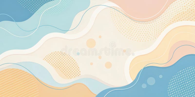 Abstract Pastel Wave Design Background with Organic Shapes and Dotted ...