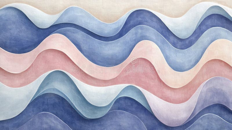 Abstract Pastel Wave Design with Textured Layers Stock Illustration ...
