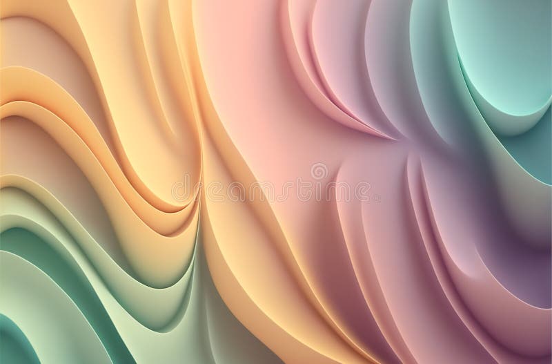 Abstract Pastel Wave Forms: a Symphony of Curving Hues Stock ...
