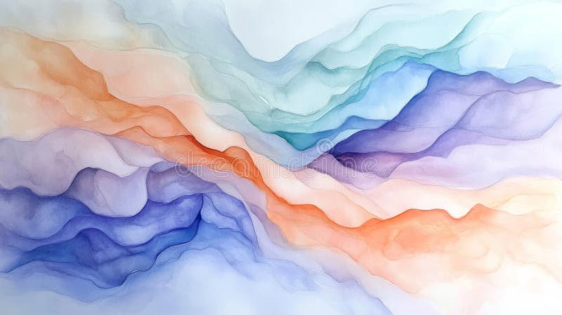 Abstract Pastel Wave Painting Fluid Art Design Stock Illustration ...