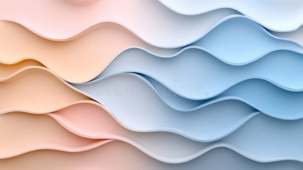 Abstract Pastel Wave Pattern Background Design Stock Illustration ...