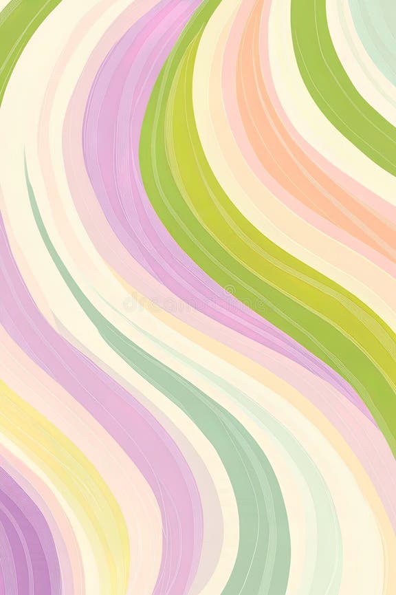 Abstract Pastel Wave Pattern with Colorful Curved Lines and Fluid ...