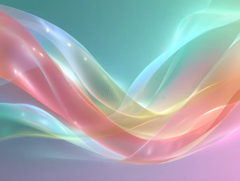 Abstract Pastel Waves Flowing Softly on Gradient Background Stock ...