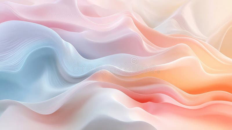 Abstract Pastel Waves Flowy Pattern, Soft Gradient Texture. Modern Art ...