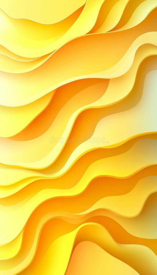 Abstract Pastel Yellow 3D Wave Pattern, Elegant Minimalist Design ...